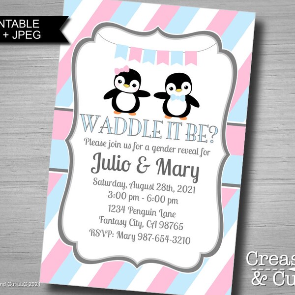 Waddle It Be Digital Invitation - Etsy