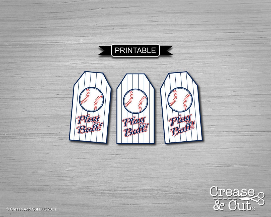 DIY Baseball Gift Tags for Goodie Bags Party Favors Treat Bags White ...