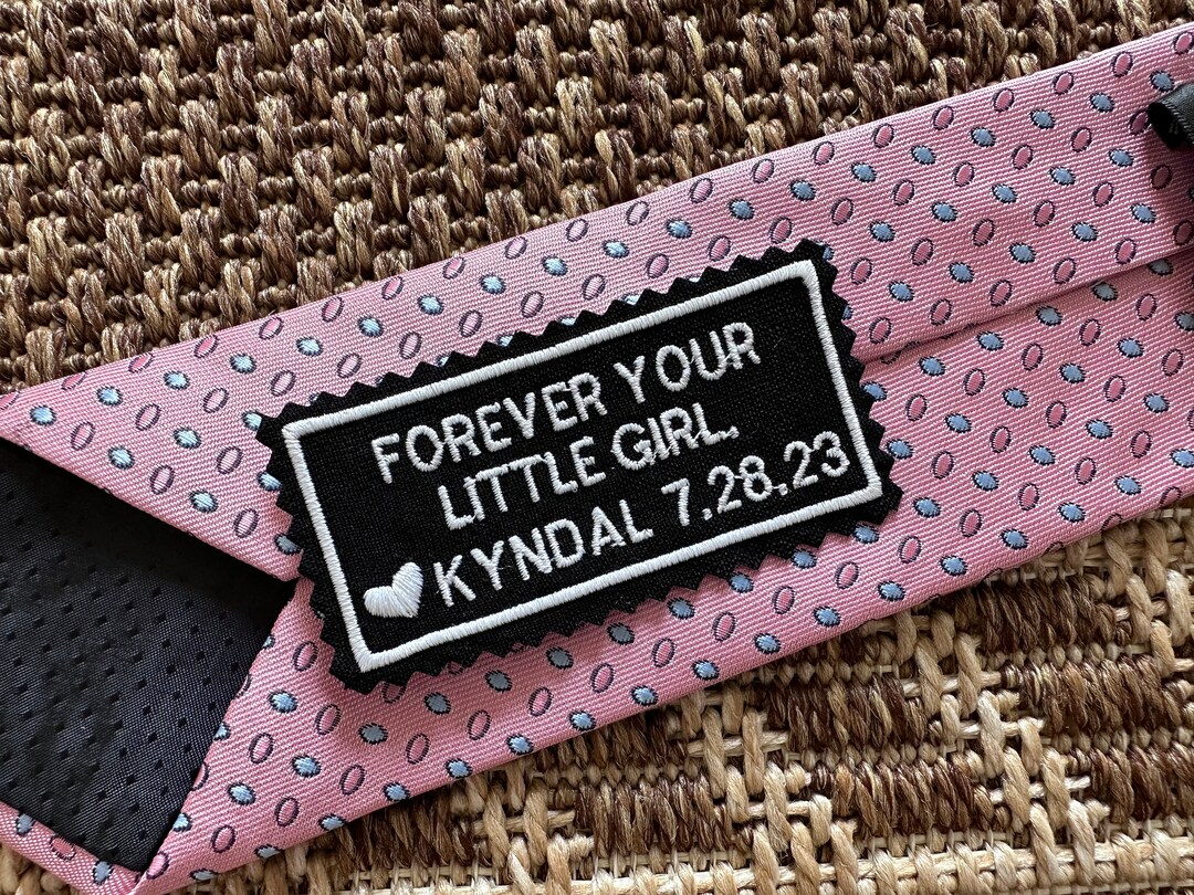 Father of the Bride Custom Embroidered Tie Patch for Slim Ties, Custom ...