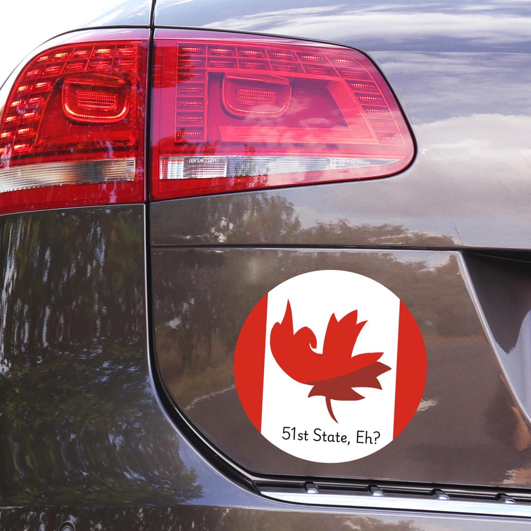 Canada Maple Leaf Flipping the Bird Car Decal, Not 51st State Bumper ...