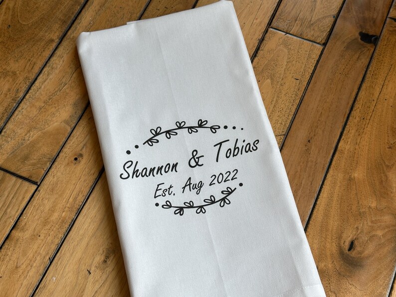 Personalized Tea Towel Bridal Shower Gift, Wedding Gift for Newlyweds ...