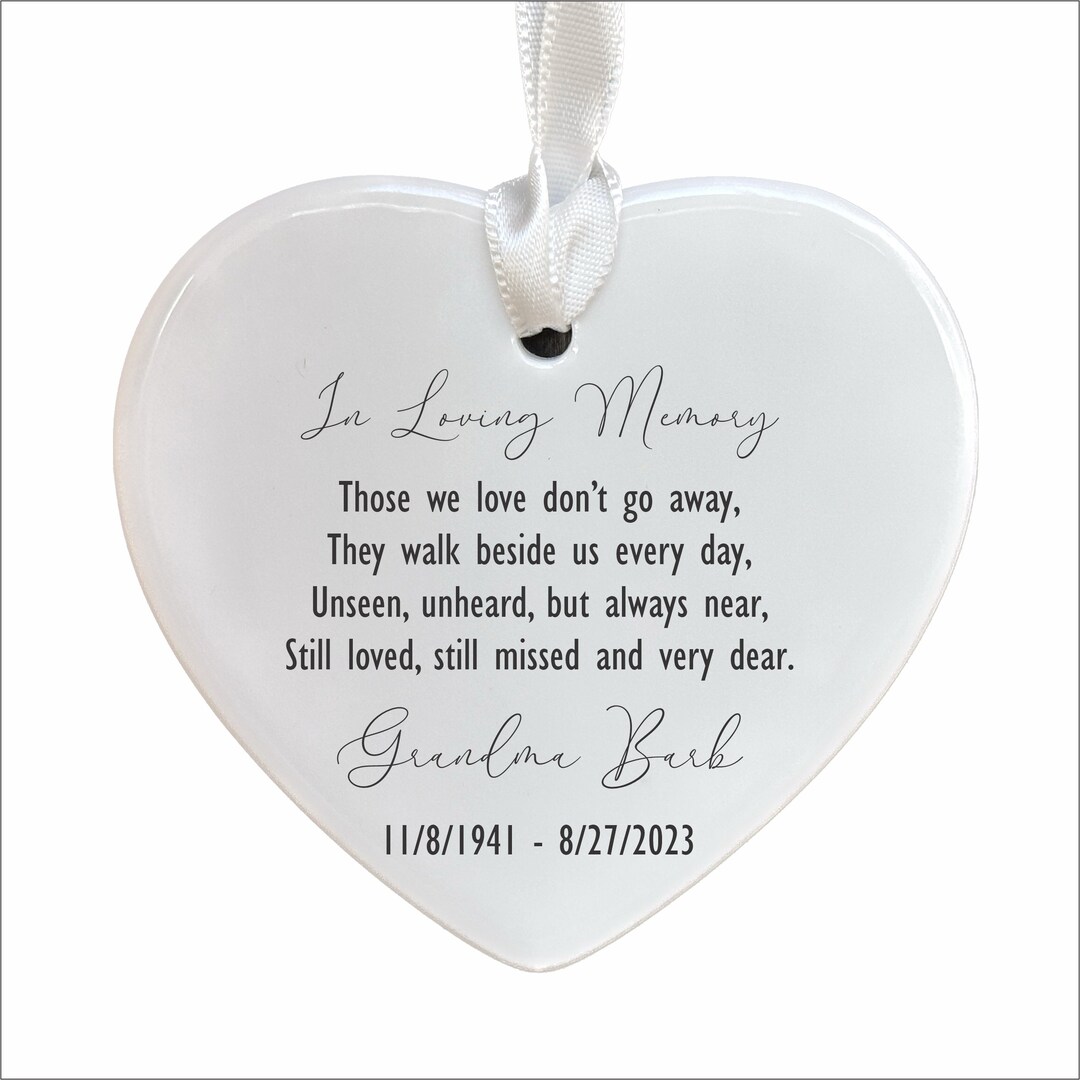 In Loving Memory Heart Christmas Ornament, Those We Love Poem ...
