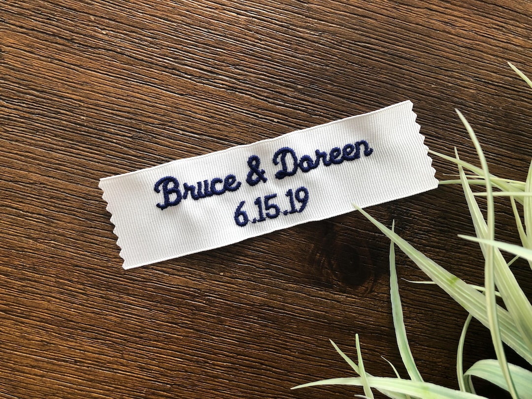 Personalized 'something Blue' Wedding Dress Label – Custom Embroidered ...