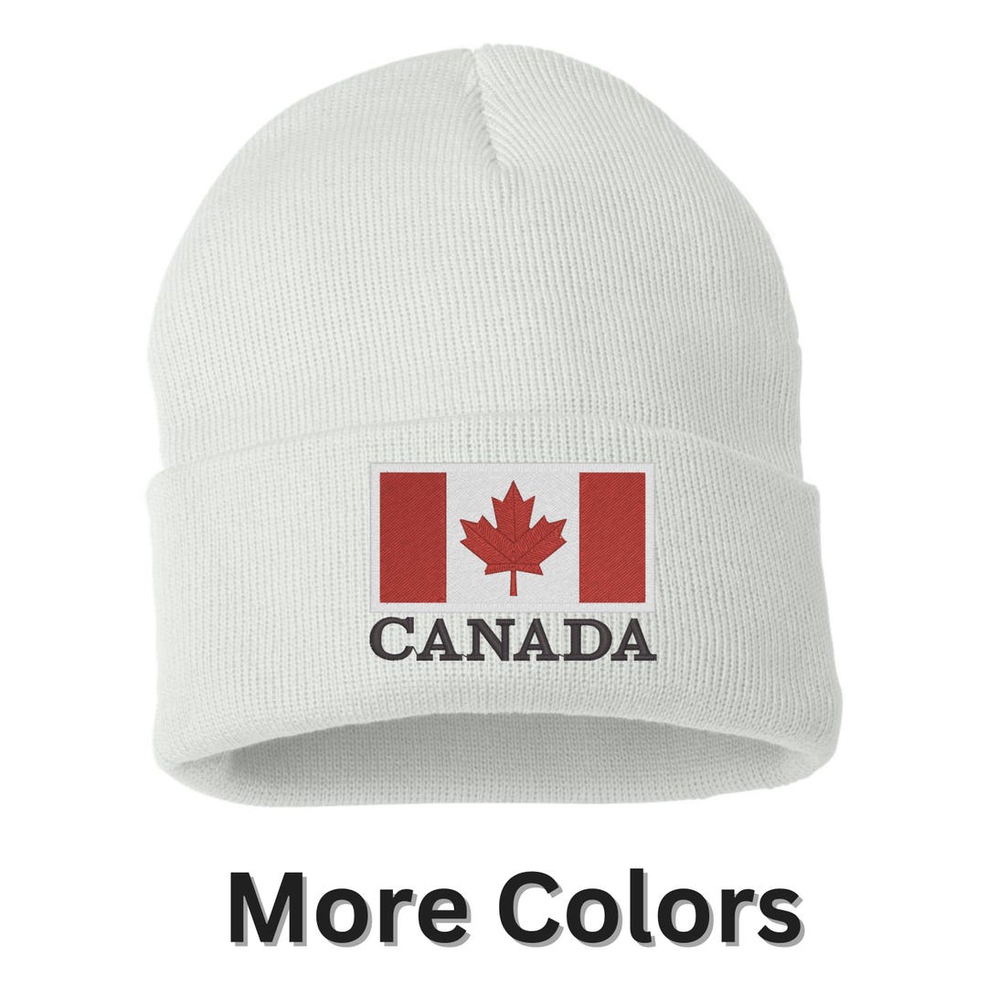 Maple Leaf Canada Toque, Embroidered Patriotic Canadian Beanie, Buy ...