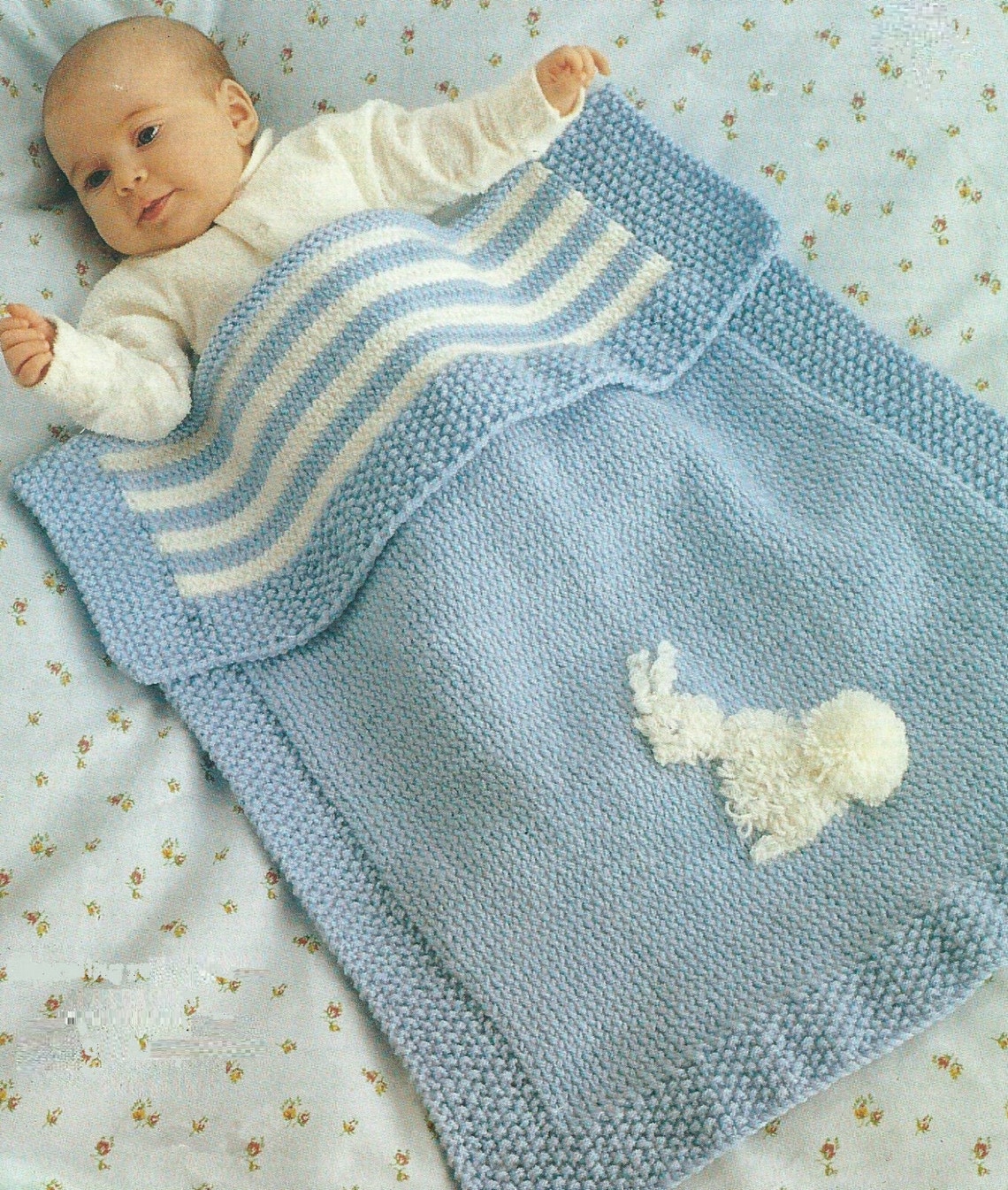 PDF Baby Pram Blanket Knitting Pattern – Vintage, Retro, Baby Blanket ...