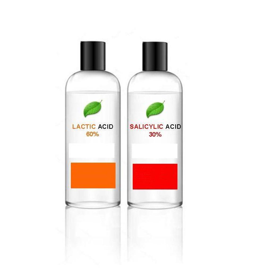 Lactic Acid AHA Skin Peel 100ml + Salicylic Acid BHA 100ml – 60 & 30% ...
