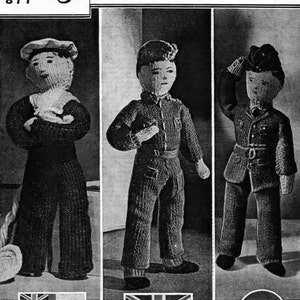 PDF Vintage Knitting Patterns X 4 – Airman, Soldier, Sailor, Women’s ...