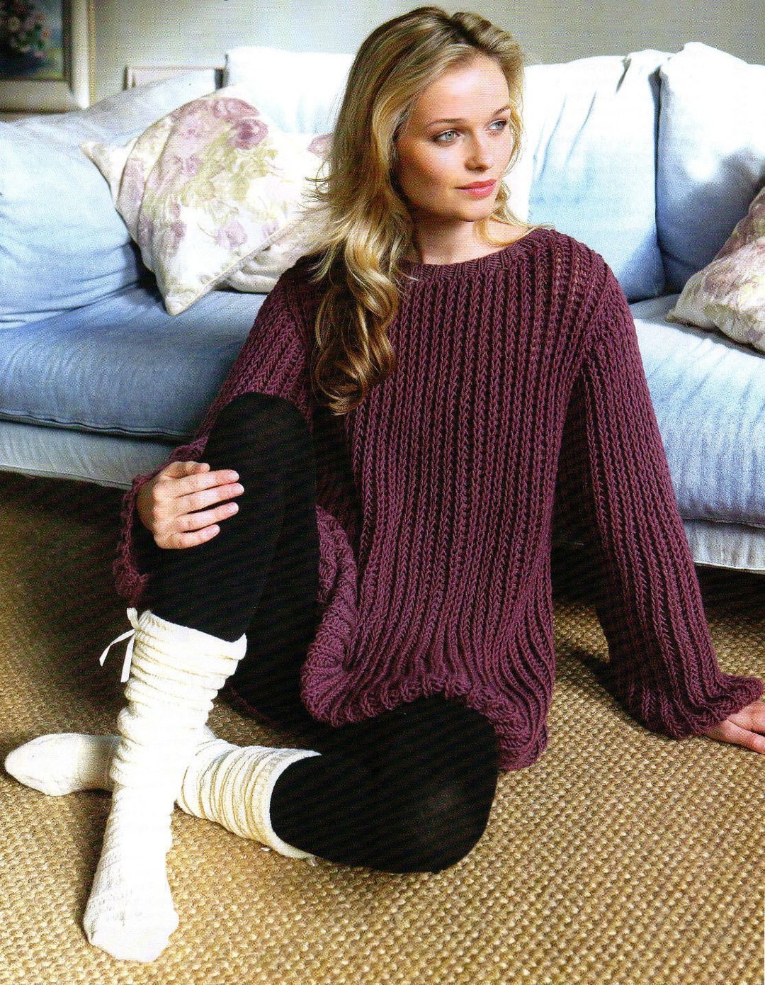 PDF Chunky Ladies Jumper Knitting Pattern – Vintage, Retro, Chunky ...