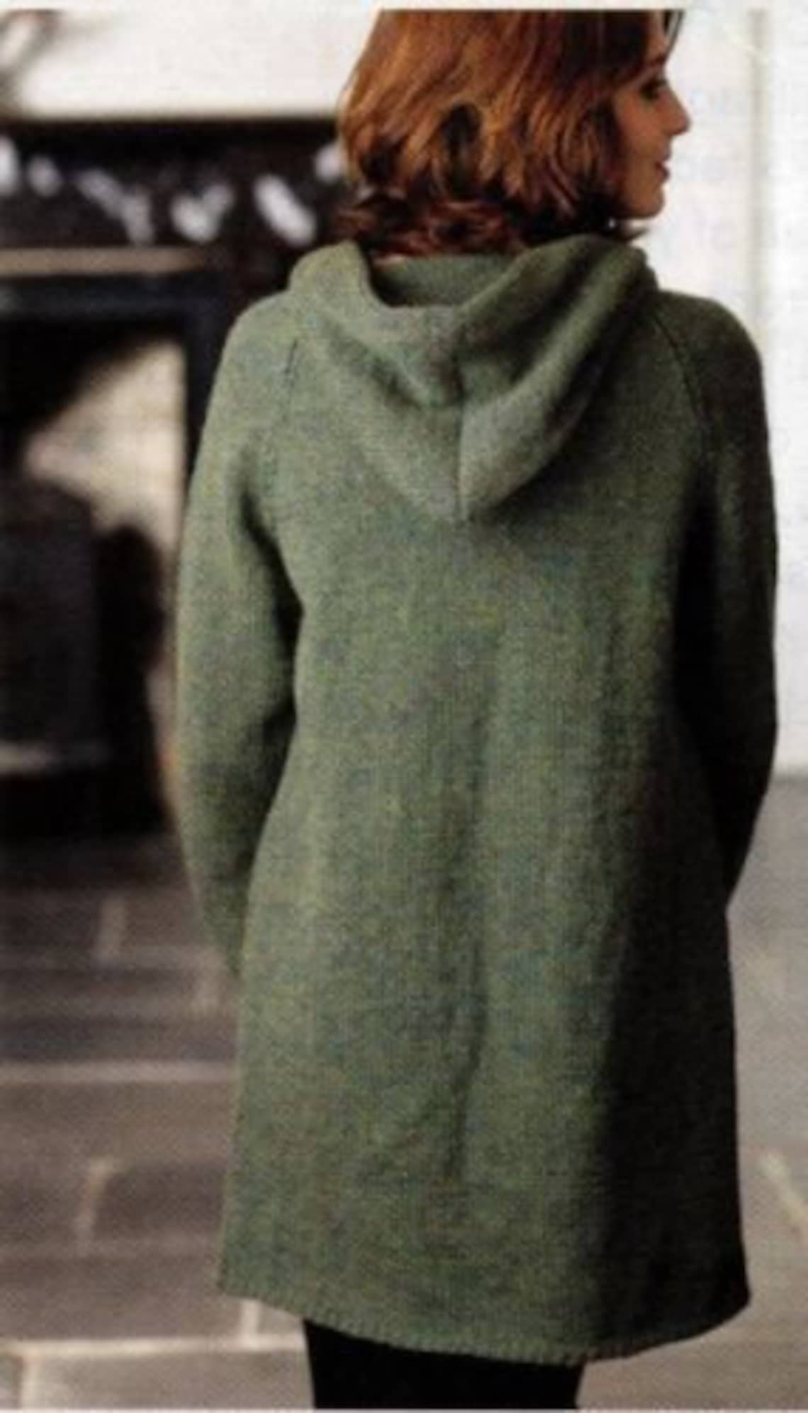 PDF Chunky Long Cardigan With Hood Knitting Pattern – Vintage, Retro ...