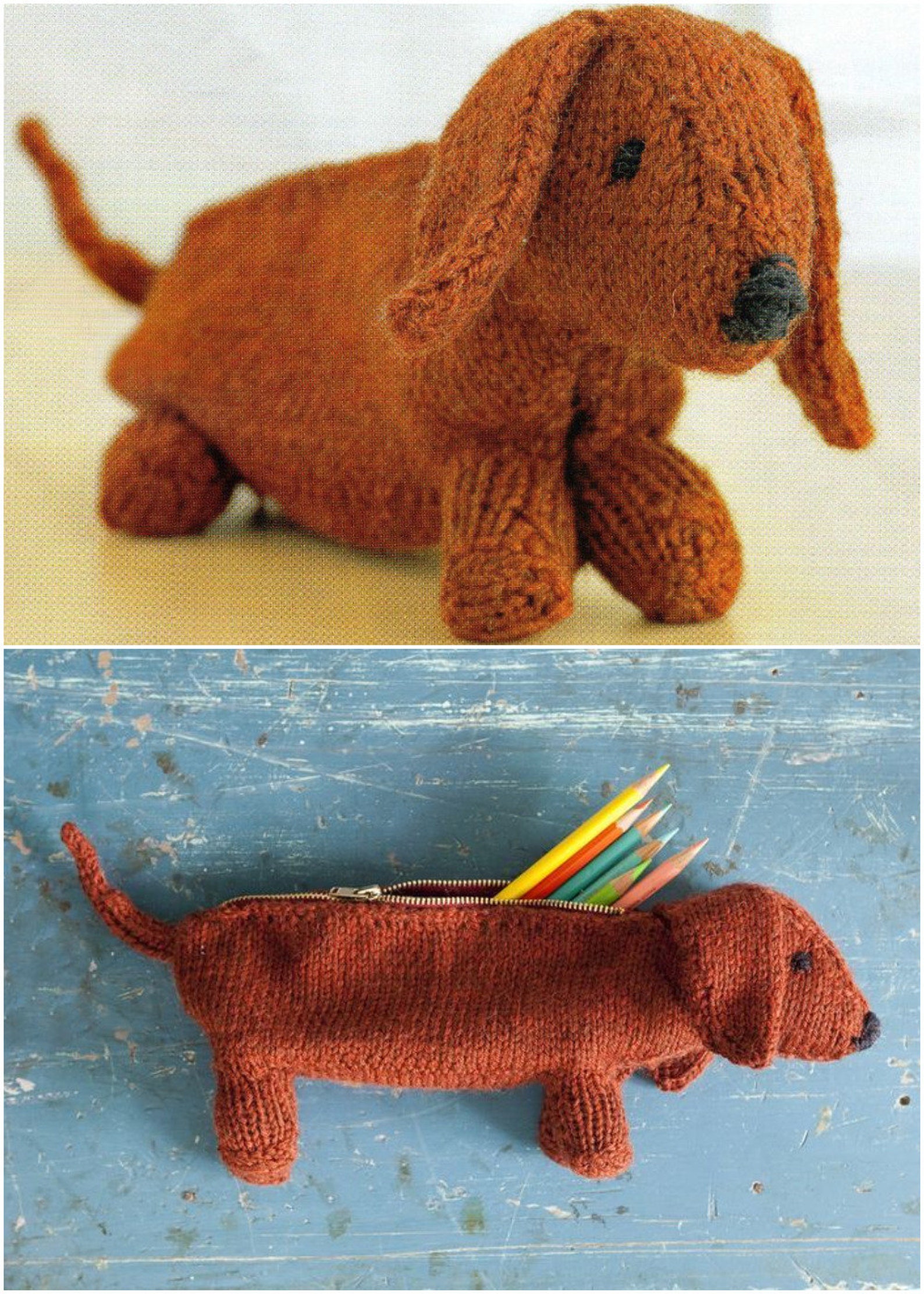 PDF Dog Pencil Case Knitting Pattern – Vintage, Retro, Toy, Pencil Case ...