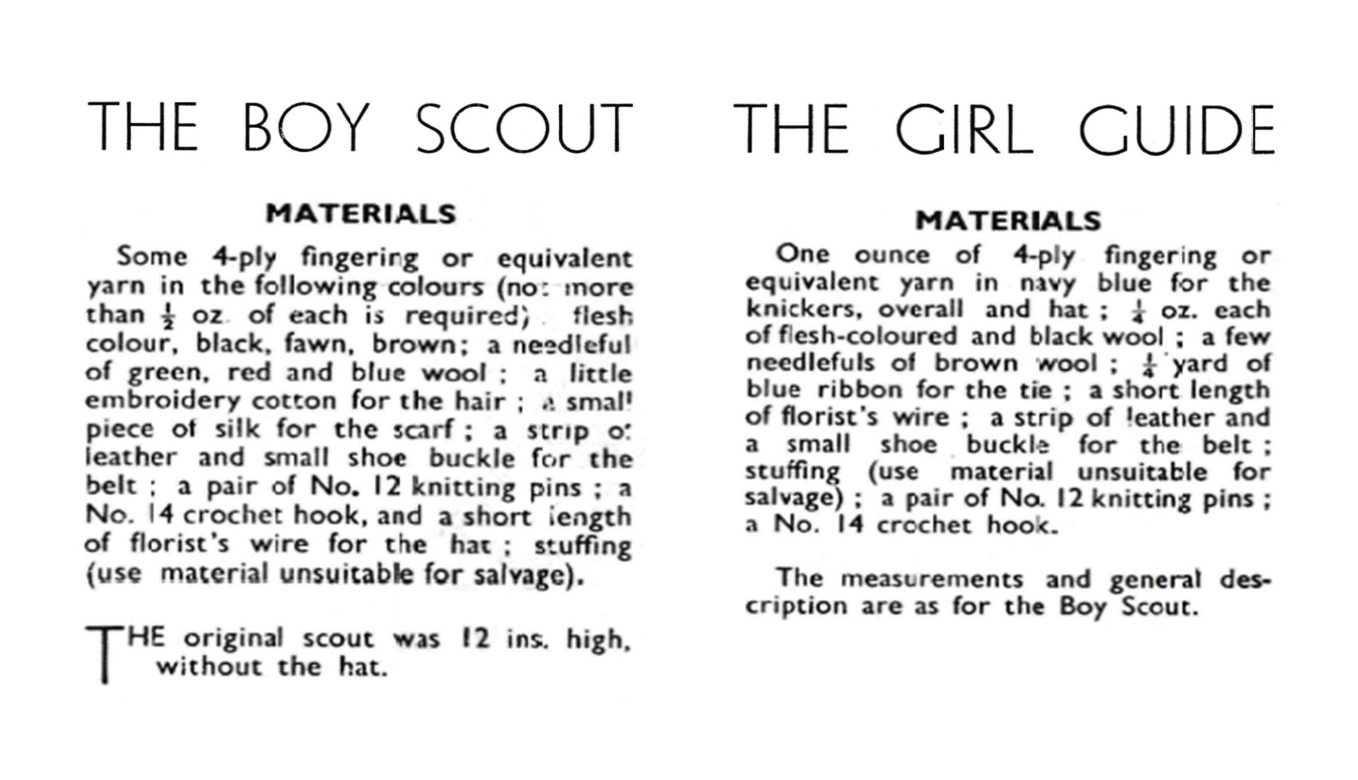 PDF Vintage Boy Scout & Girl Guide Dolls Knitting Pattern – Vintage ...