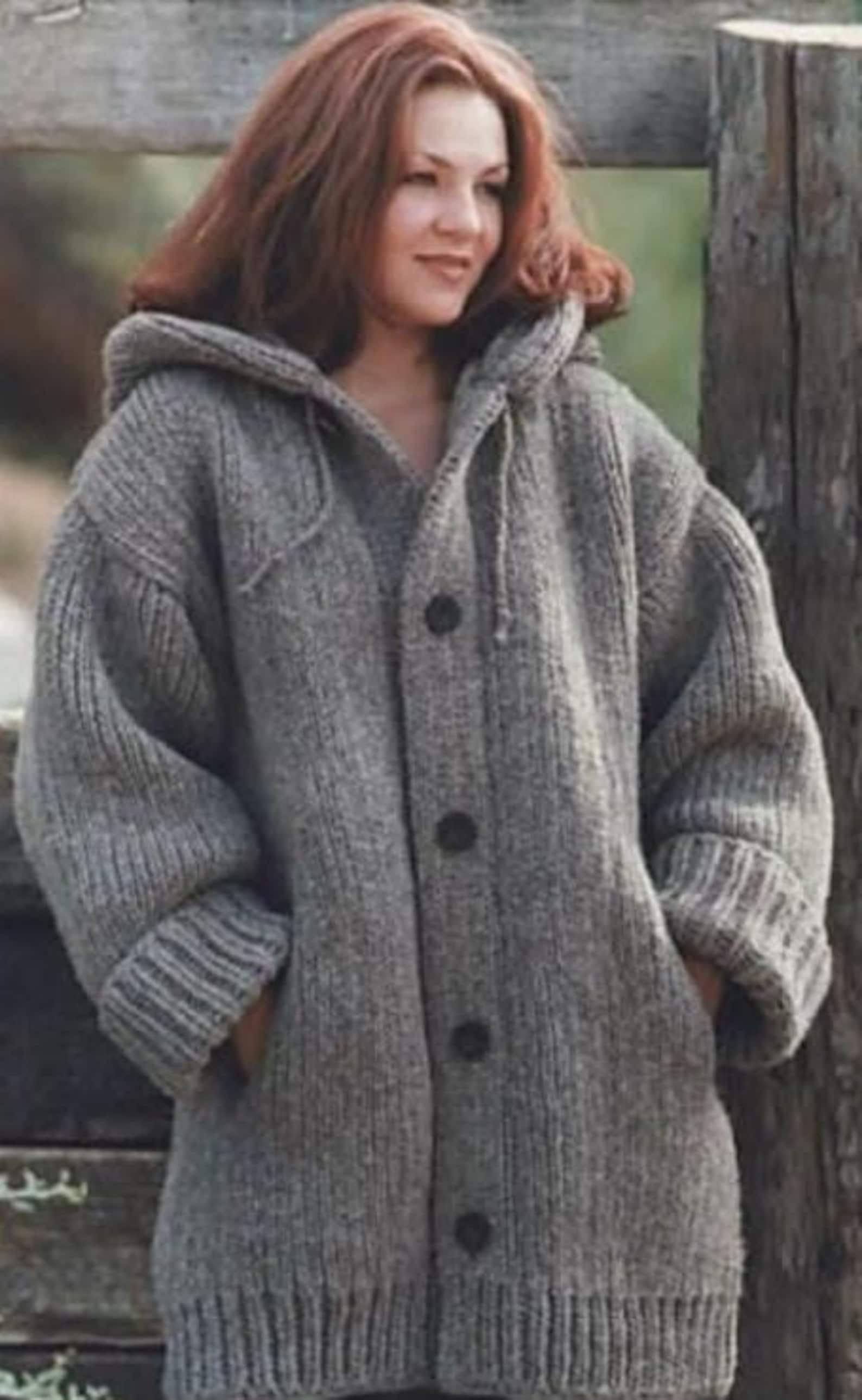 PDF Vintage Hooded Sweater Jacket Knitting Pattern Vintage - Etsy