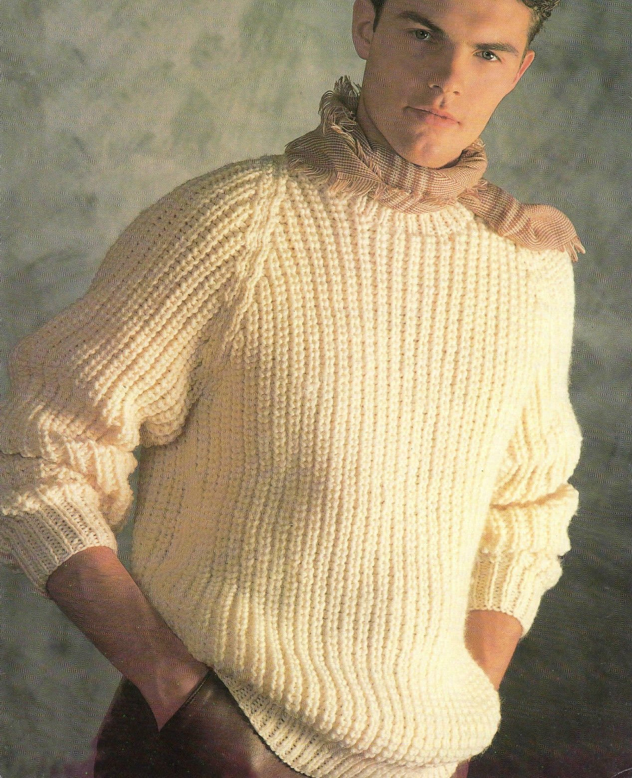PDF Mens Fishermans Ribbed Sweeter Knitting Pattern Vintage - Etsy