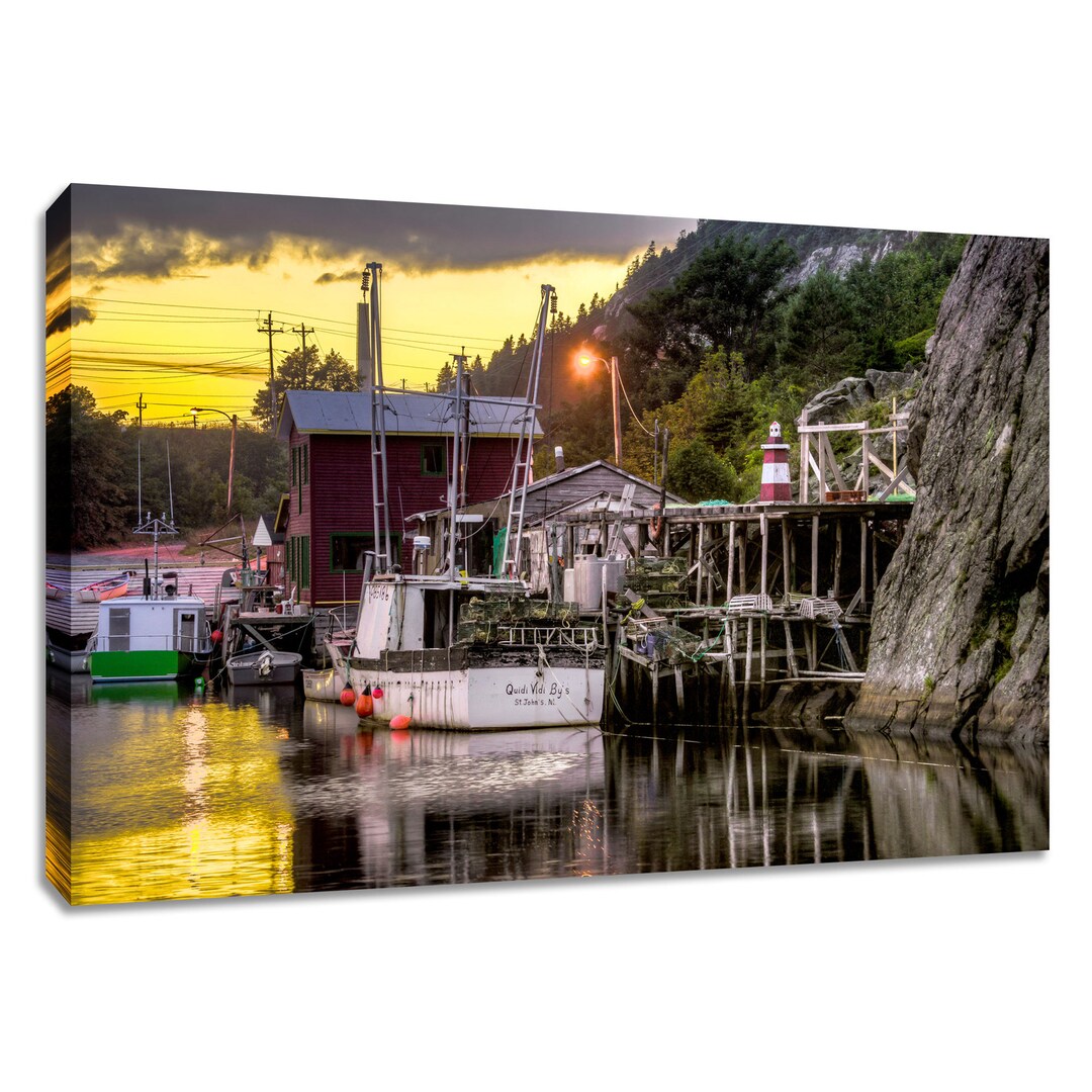 Newfoundland Photo. Quidi Vidi Picture Wide. Nautical Fishing Boat ...