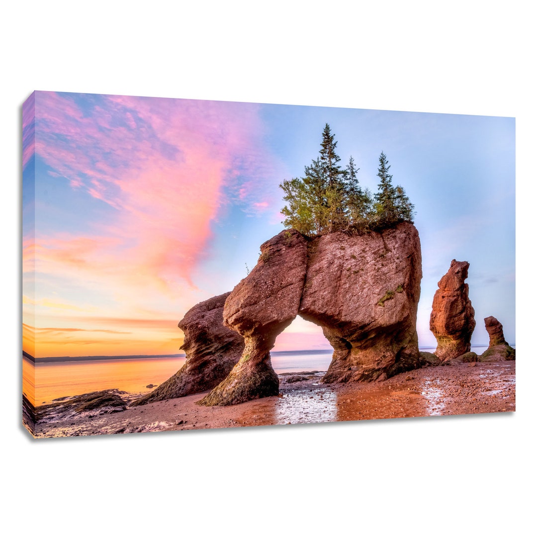 Hopewell Rocks Print New Brunswick Bay of Fundy. Flower Pot Rocks Large ...