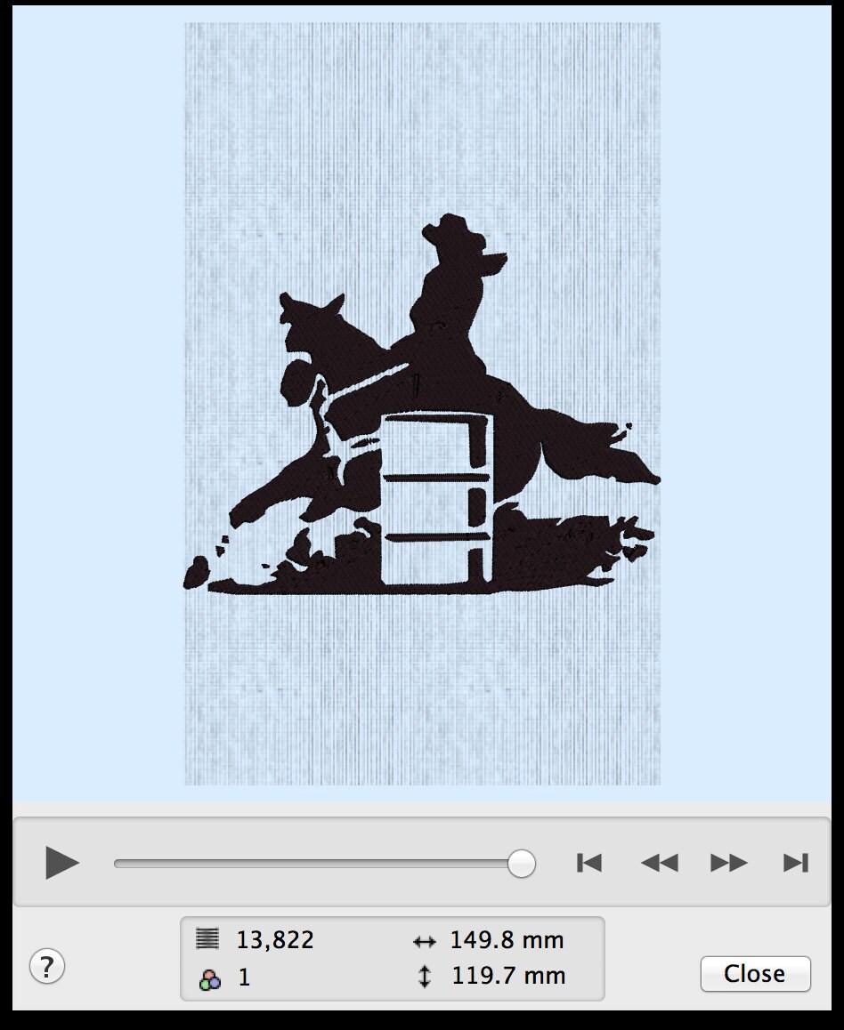 Barrel Racing Embroidery File - Etsy