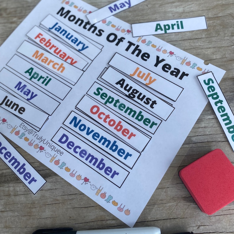 Months of the Year Month Prek Activities Sheet Kindergarten Practice ...