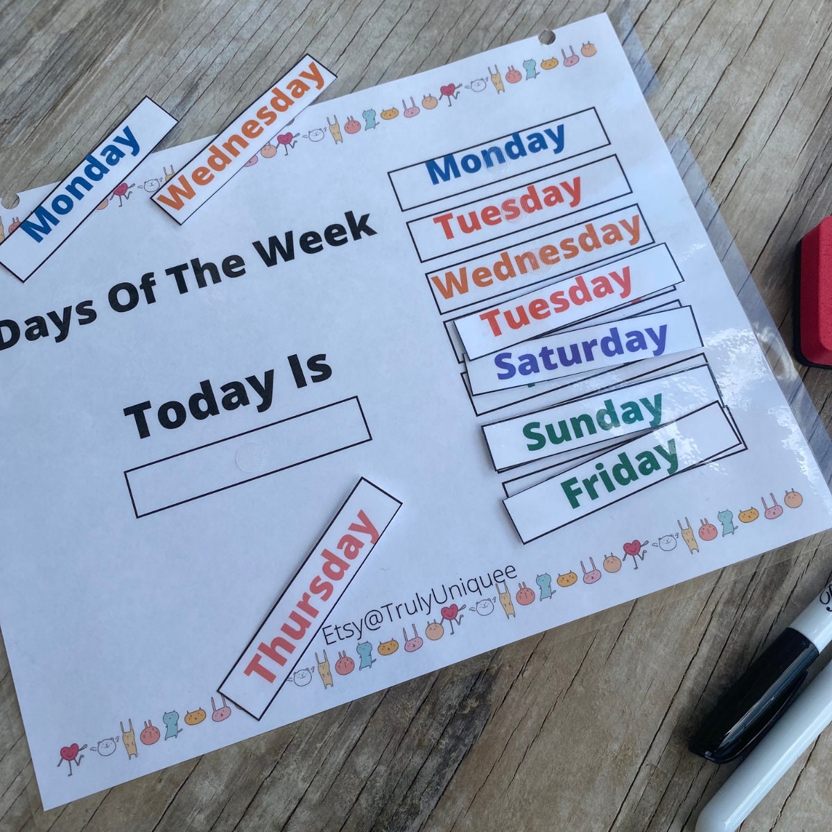 Days of the Week Activities Sheet Weekly Practice Page Preschool First ...