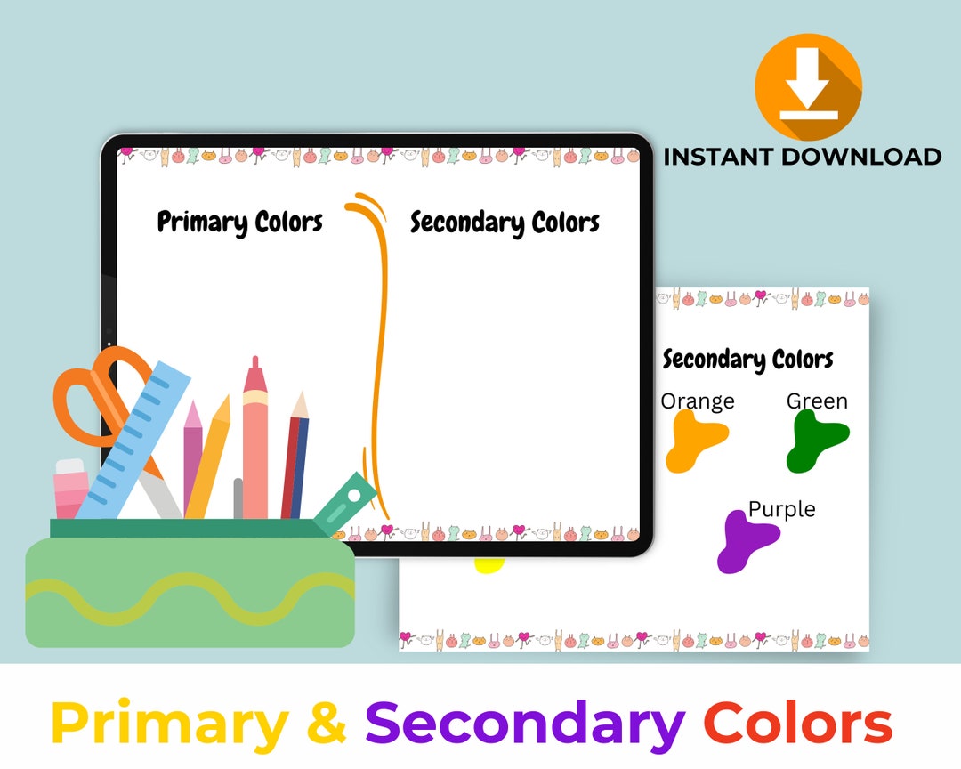Primary and Secondary Colors Activities Sheet Practice Page - Etsy