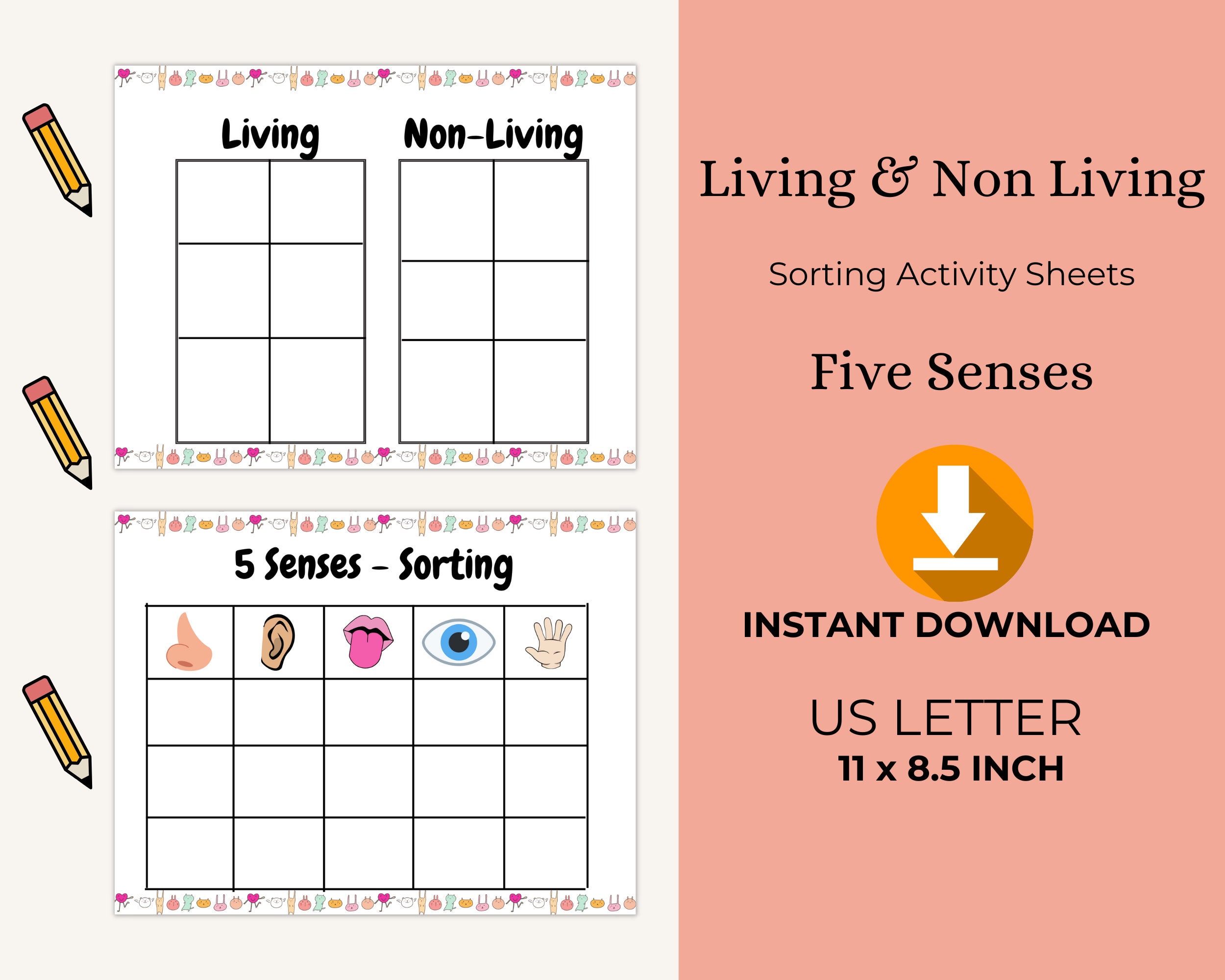Five Senses Sorting Learning Senses Activities Sheet Practice Page ...