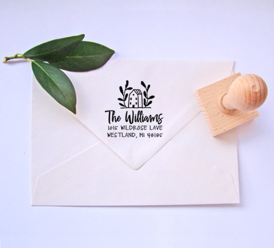 Family Address Stamp With House / Calligraphy Stamp / Gift for New ...