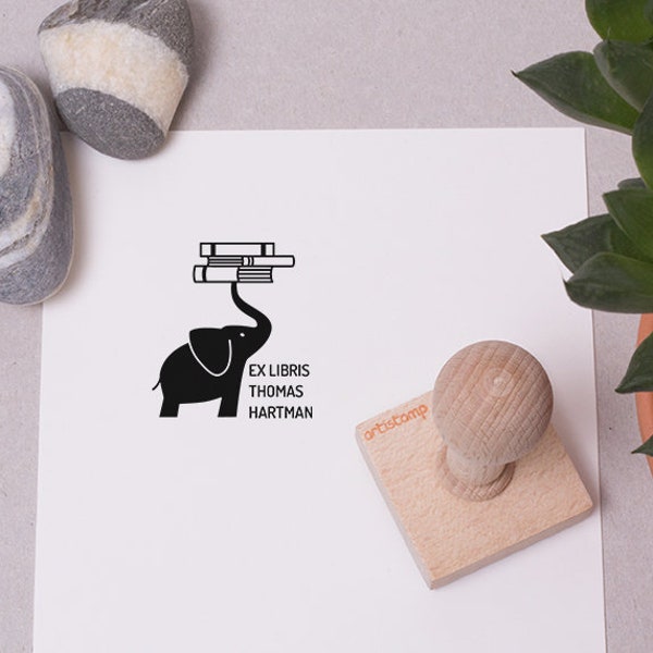 Personalized Elephant Book Stamp - Etsy