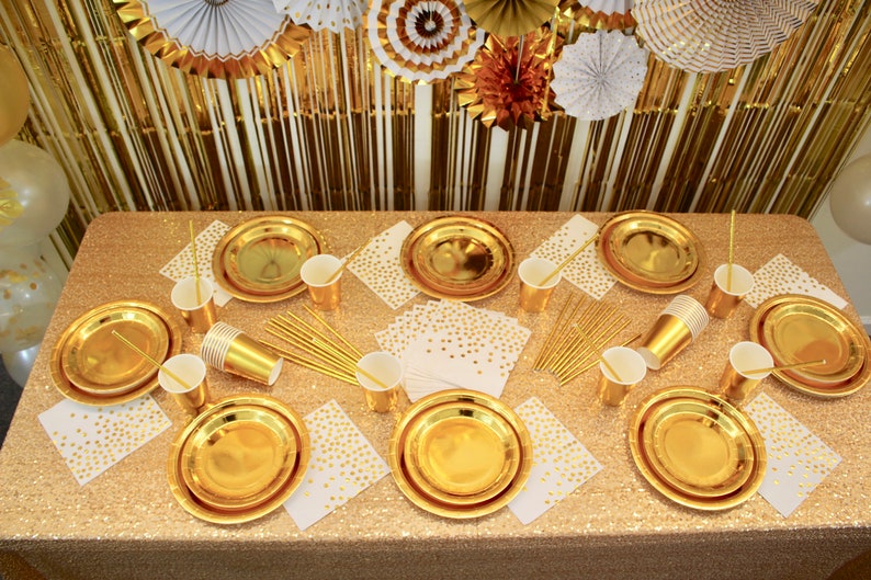 217 Piece Gold Party Box Gold Birthday Party Gold Party - Etsy