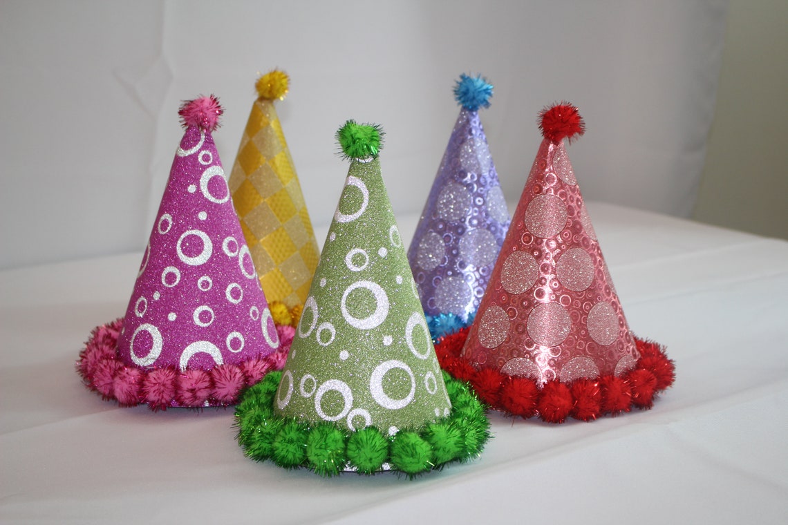 Sparkling Party Hat Birthday Party Hat Paper Birthday | Etsy
