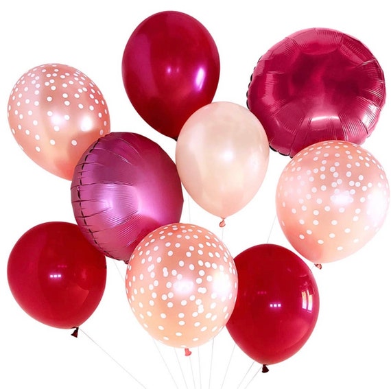 Maroon Balloon Bouquet \\ Burgundy Balloon Bouquet by Your Party Box ...
