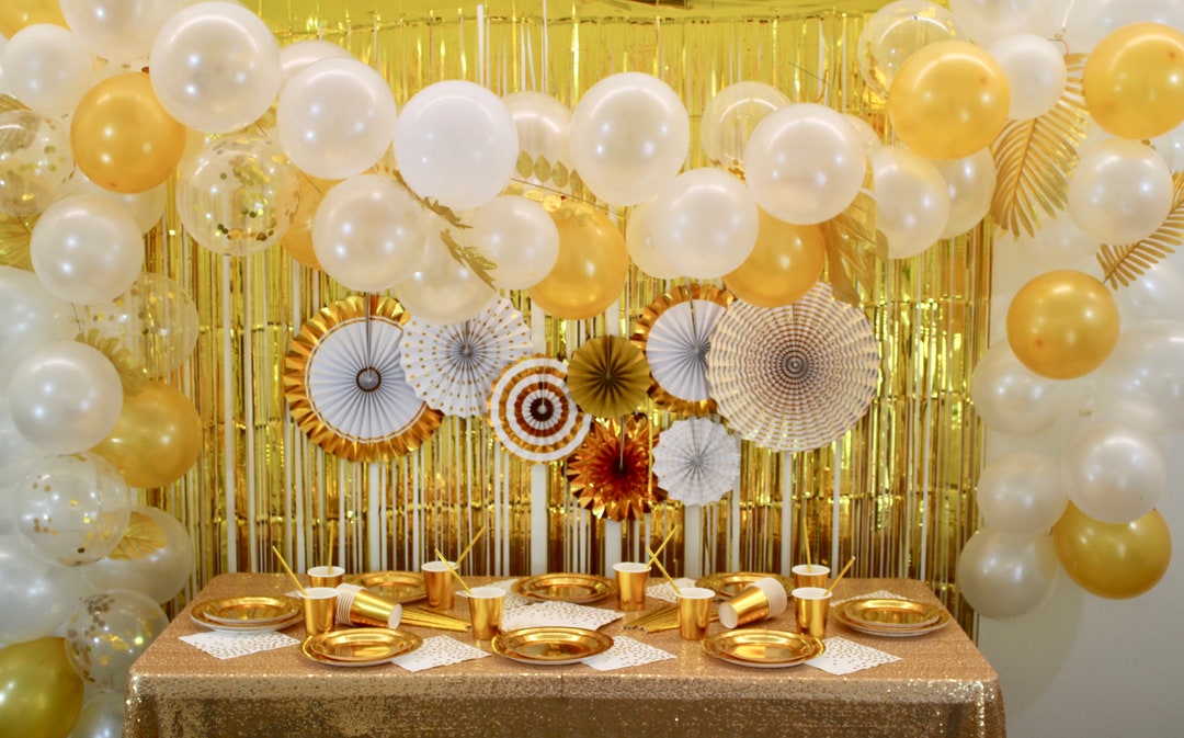 217 Piece Gold Party Box \\ Gold Birthday Party \\ Gold Party \\ Gold ...