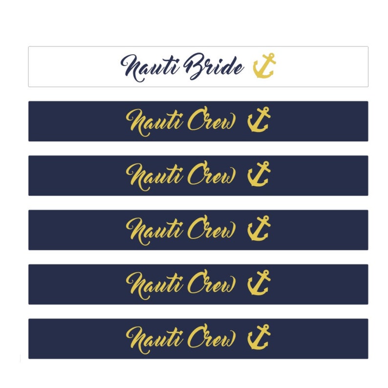 Nauti Crew Sashes Set of 6 - Etsy