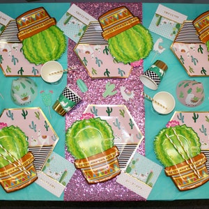 216 or 240 Piece Llama & Cactus Birthday Party Box \\ Llama and Cactus ...