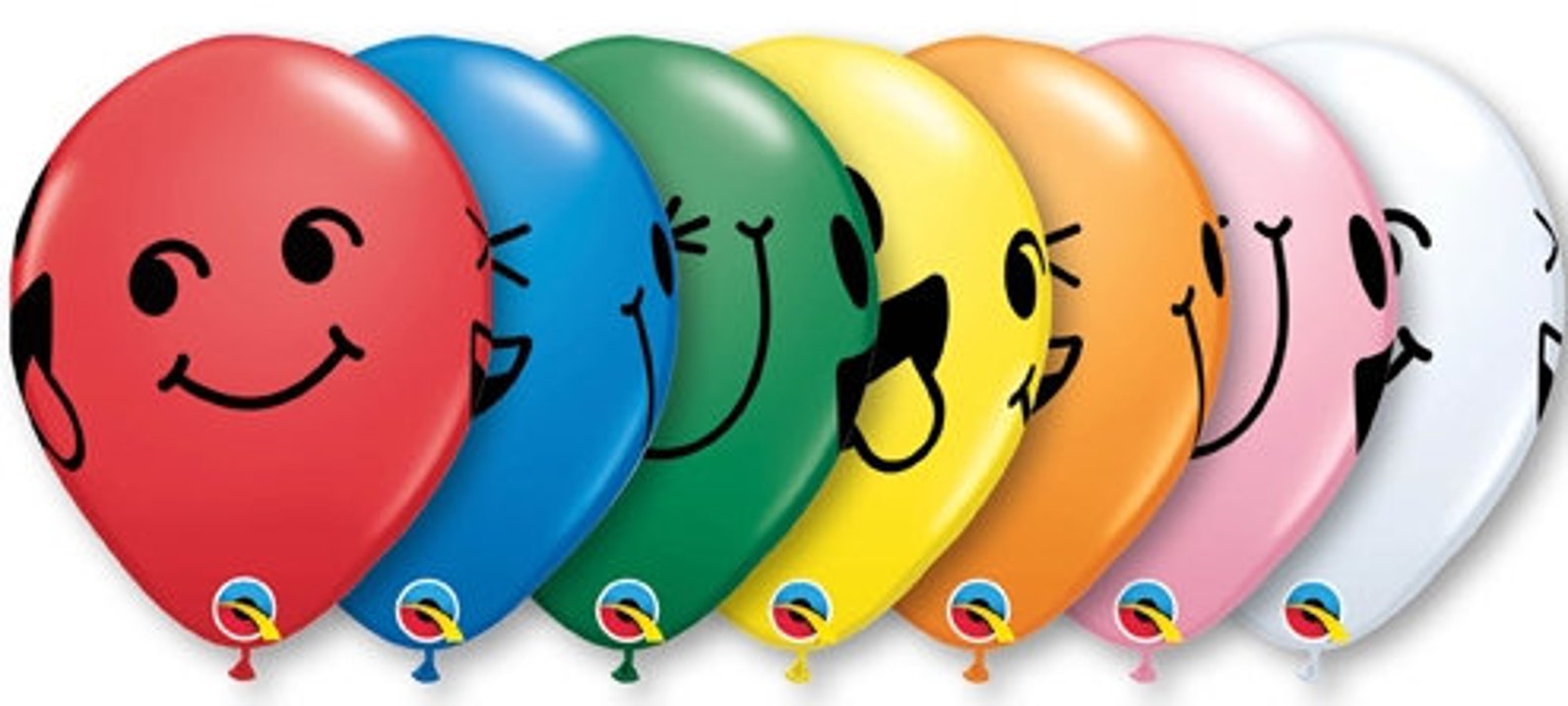 Emoji Smiley Face 11 Latex Balloons Qualatex, Smiley All Around, Happy ...