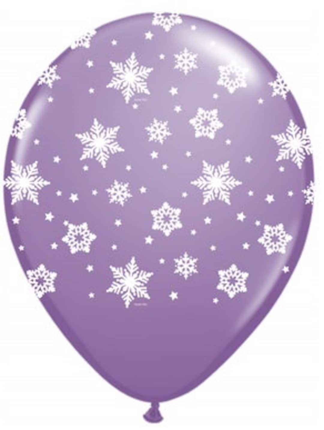 12 Snowflake 12" Latex Balloons| Frozen Snowflake Clear Winter First ...