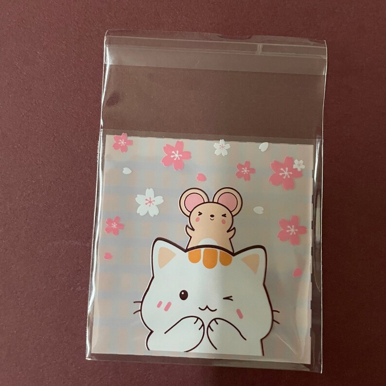 Cute Cat Kawaii Japanese Cat Mini Cookie Cello Bag Bear | Etsy