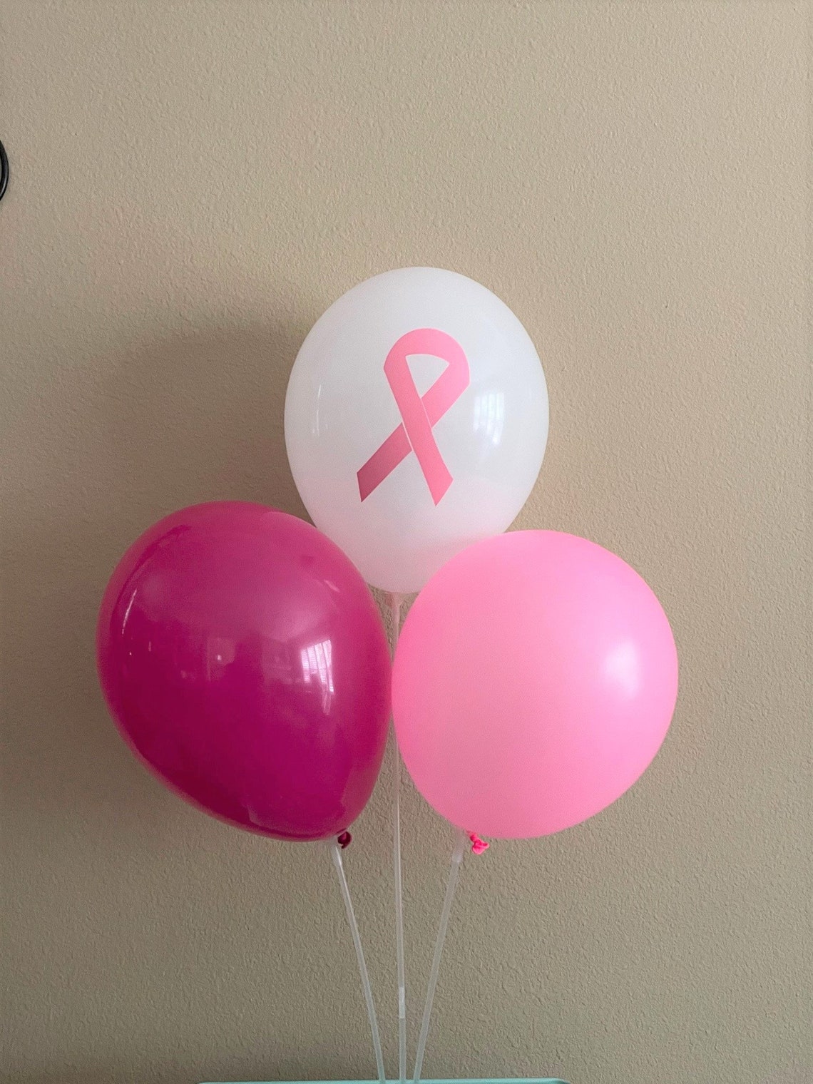 Breast Cancer Awareness Balloons Pink Ribbon Balloons Breast | Etsy
