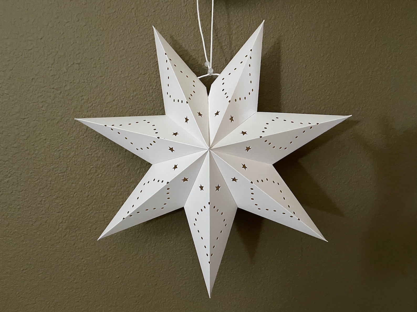 Hollow Star White, Big 7 Point Star Star Paper Light Lantern Folding ...