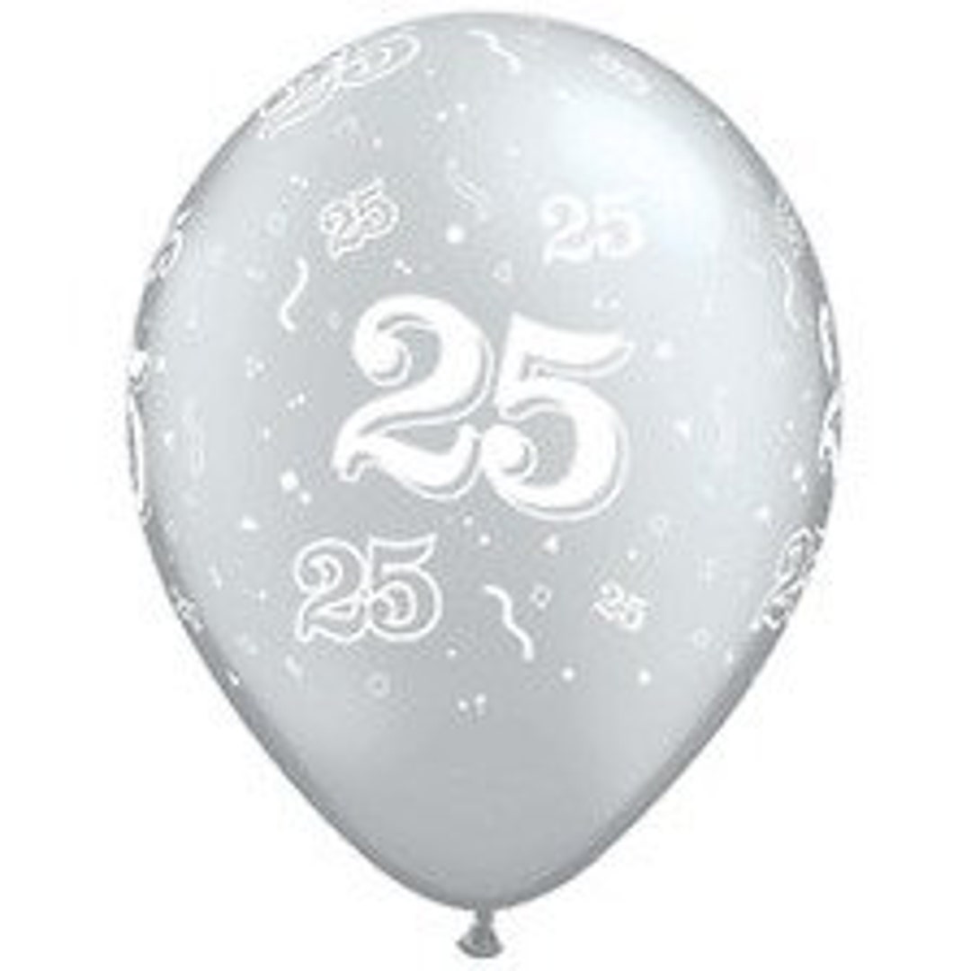25th Anniversary, 25 Birthday Silver Wedding Anniverary Balloons, 25th ...