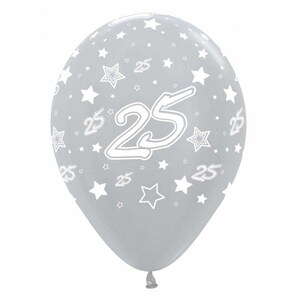 25th Anniversary, 25 Birthday Silver Wedding Anniverary Balloons, 25th ...