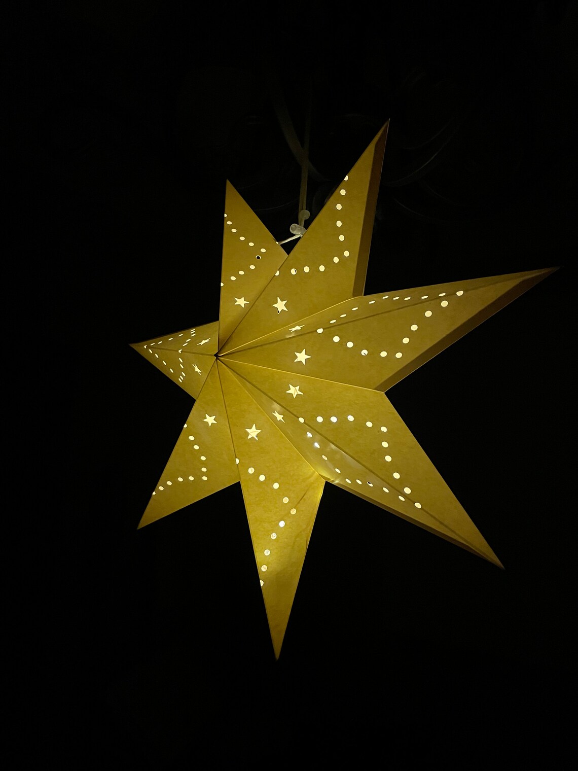 Hollow Star White Big 7 Point Star Star Paper Light Lantern | Etsy