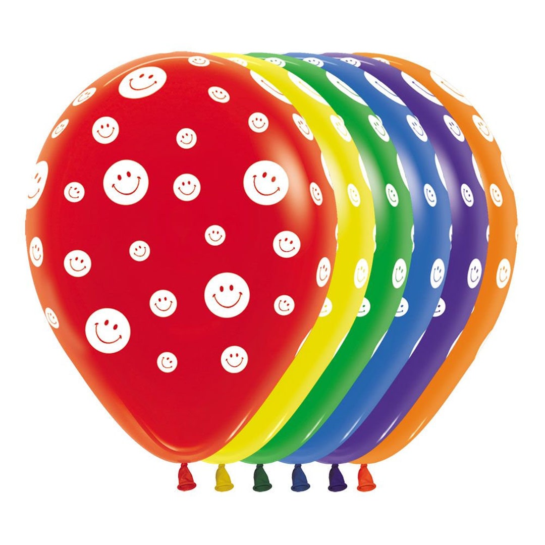 Smiley Face 11" Latex Balloons| Happy Face Get Well Balloons ...