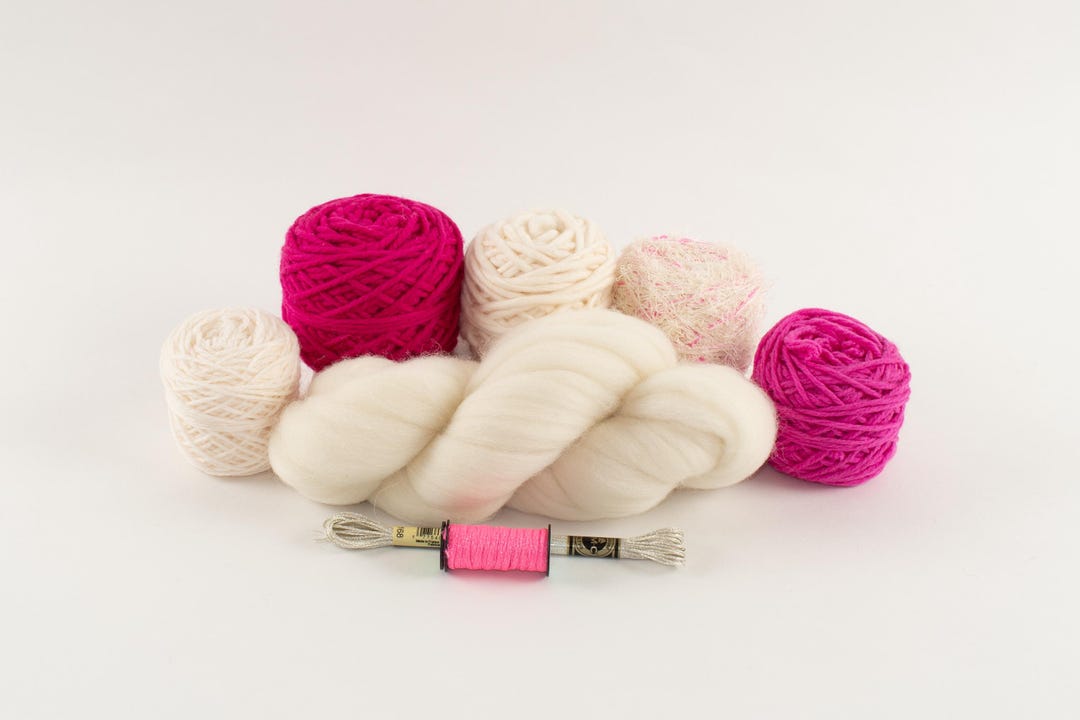 Pink Frills - Fiber Yarn Pack for Weaving – Vibrant and Unique Textures ...