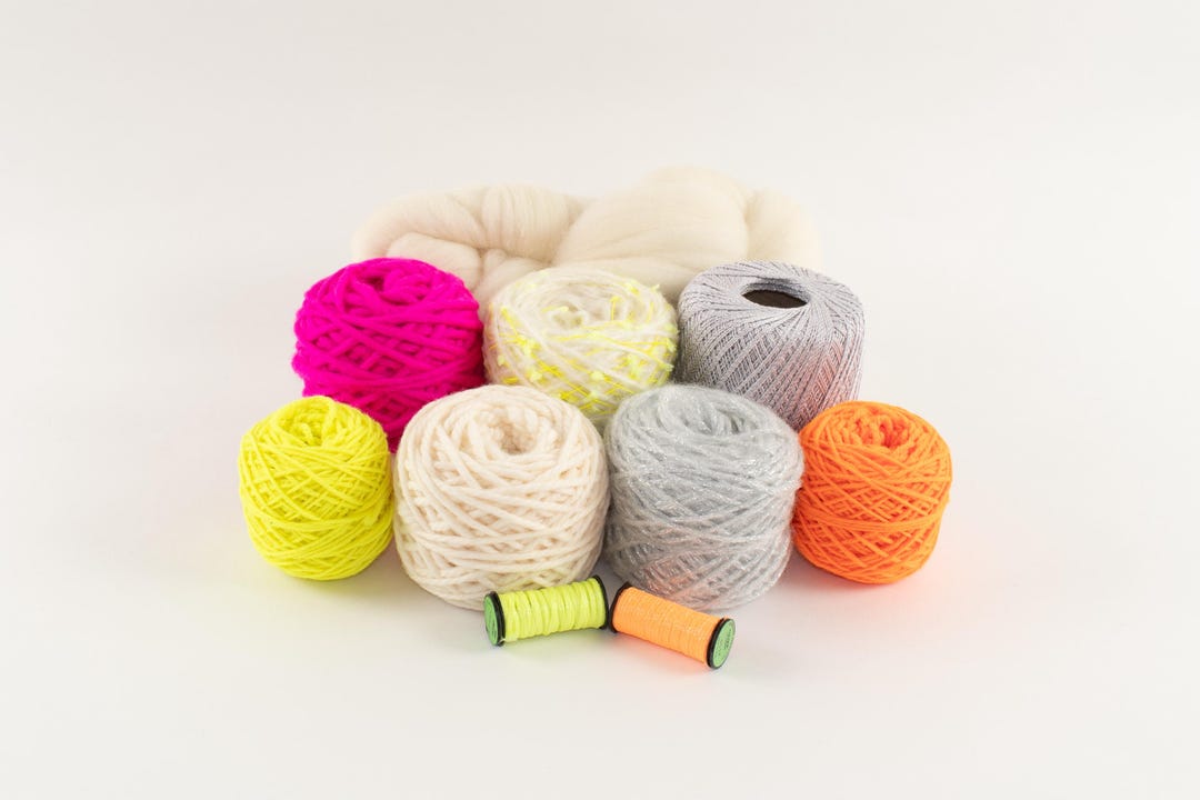 Neon Lights! - Vibrant Fiber Yarn Pack – Wool, Metallic, and Glow-in ...