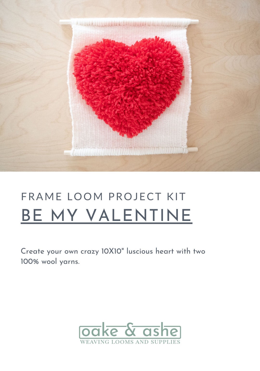 Frame Loom Weaving Kit, Heart Weaving, Make a Valentine Weaving for a ...