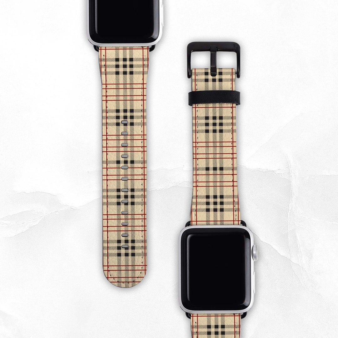 Tartan Plaid Band Faux Leather Band for Apple Watch Series - Etsy