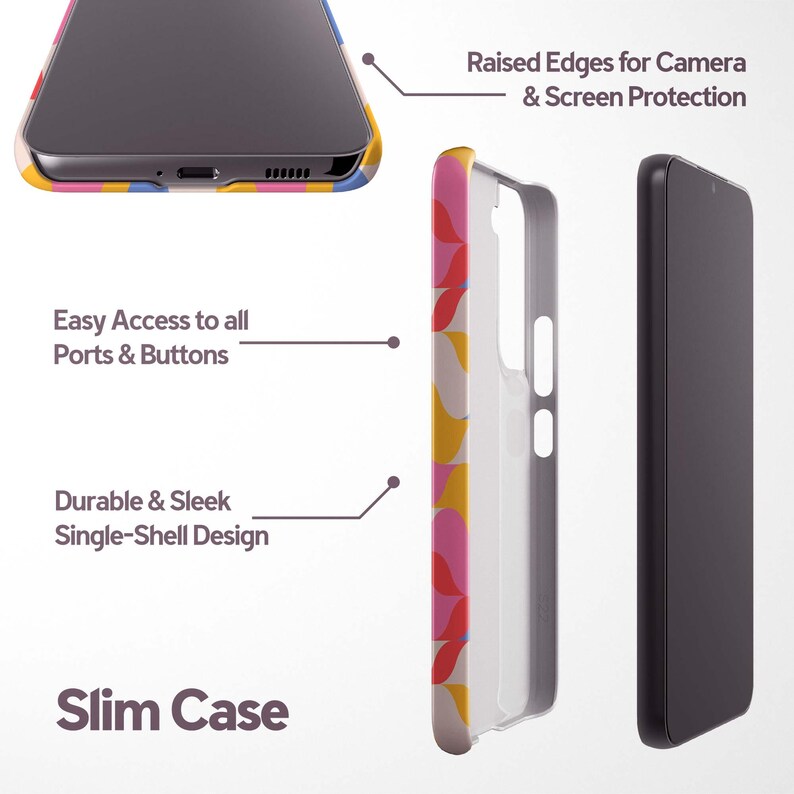 Groovy Wavy Pattern Phone Case for Samsung Galaxy S26, S25, S24 Plus ...