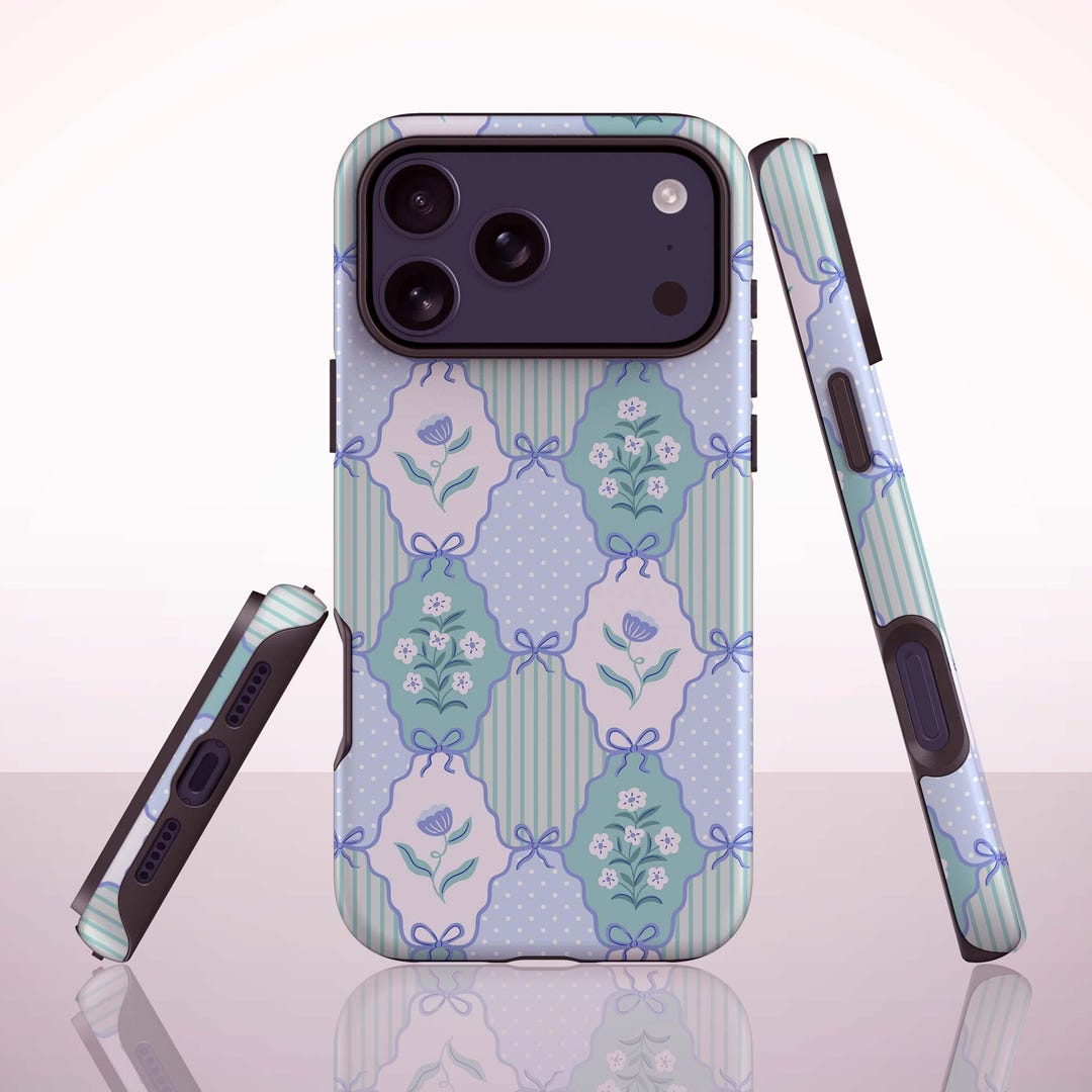 Cottagecore Floral Ribbon Pattern Phone Case for Iphone, Samsung ...