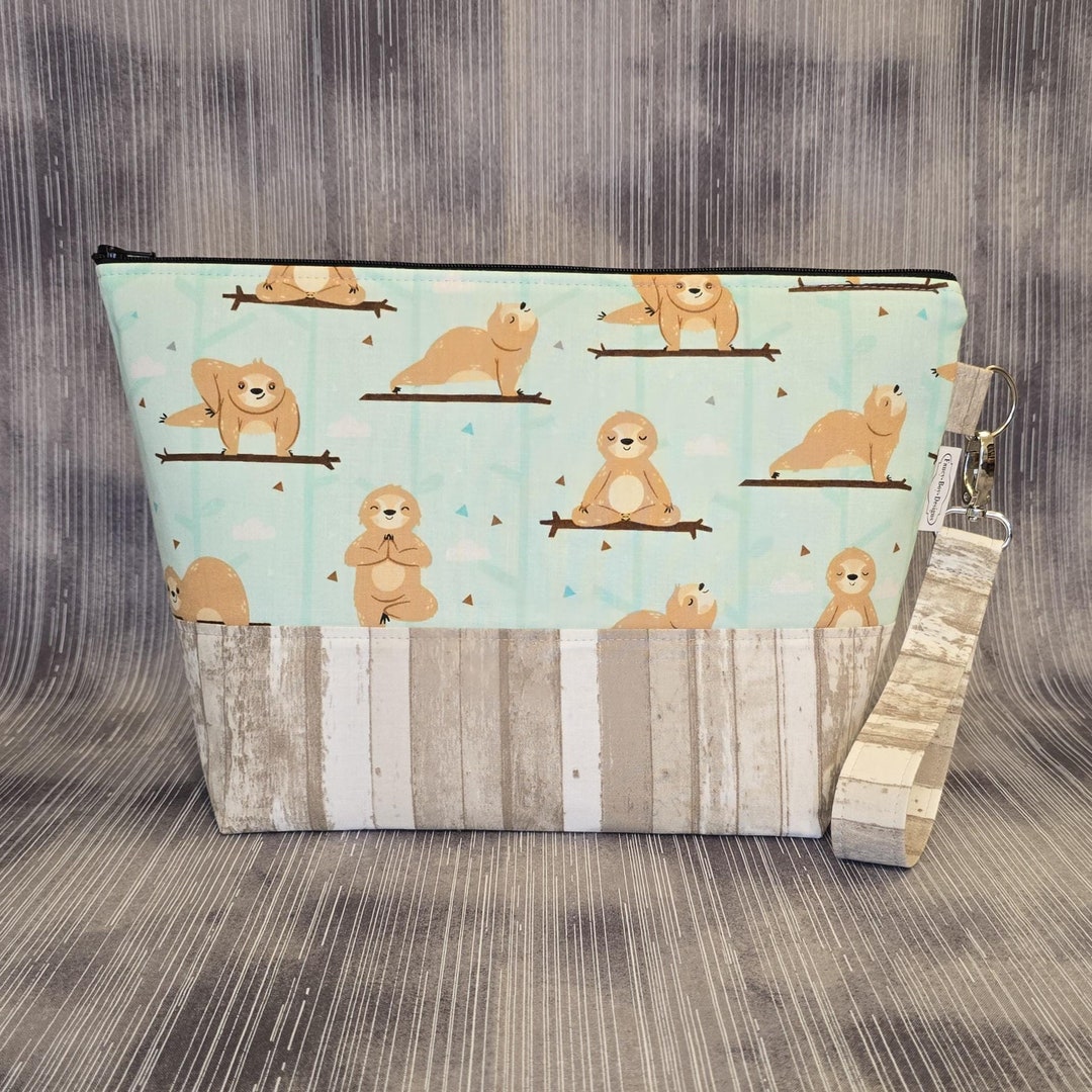 Sloths Doing Yoga Project Bag; Knitting Bag; Crochet Bag - Etsy