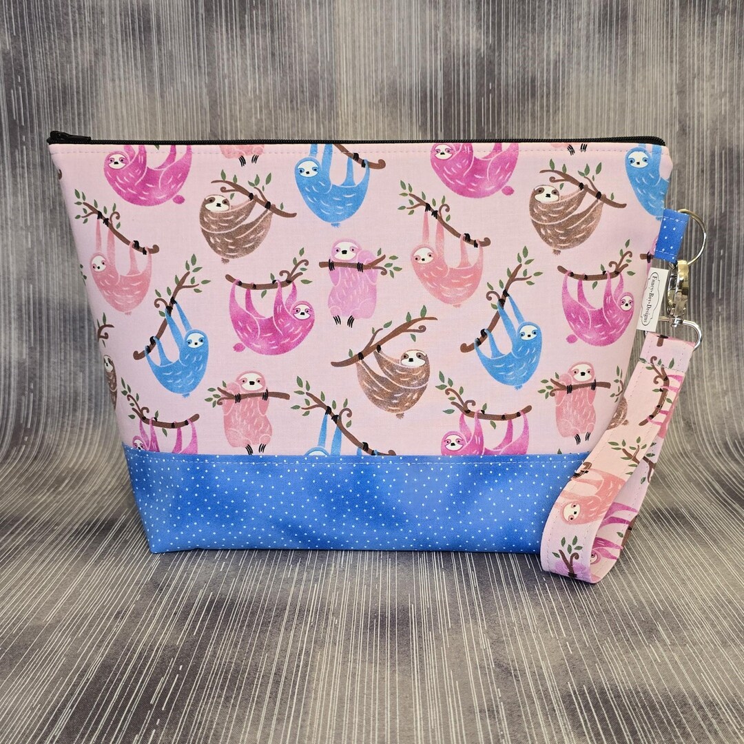 Hanging Around Sloths Medium Project Bag; Knitting Bag; Crochet Bag - Etsy