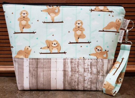 Sloths doing Yoga Project Bag Knitting Bag Crochet Bag | Etsy